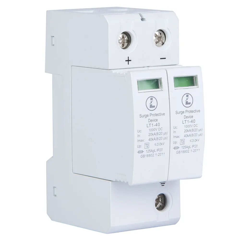 Устройство защиты от импульсных перенапряжений 2P Фотоэлектрический молниеотвод постоянного тока (40KA)