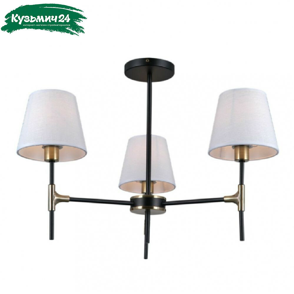 Люстра Illumico IL0185-3CSQ-24 BK AB CASTOR, 3 лампы, E14, 120 Вт, текстиль, до 18 кв. м