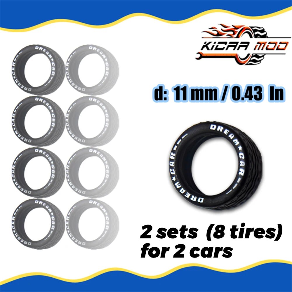 Колеса Gulf Series 1/64 для Hot Wheels 5 шт. Черный, Dream Car Tires