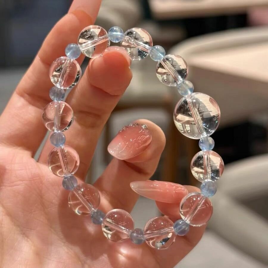 Браслет для гадания, YM Mall белого и аквамарина natür. свежесть и гармония в жизни