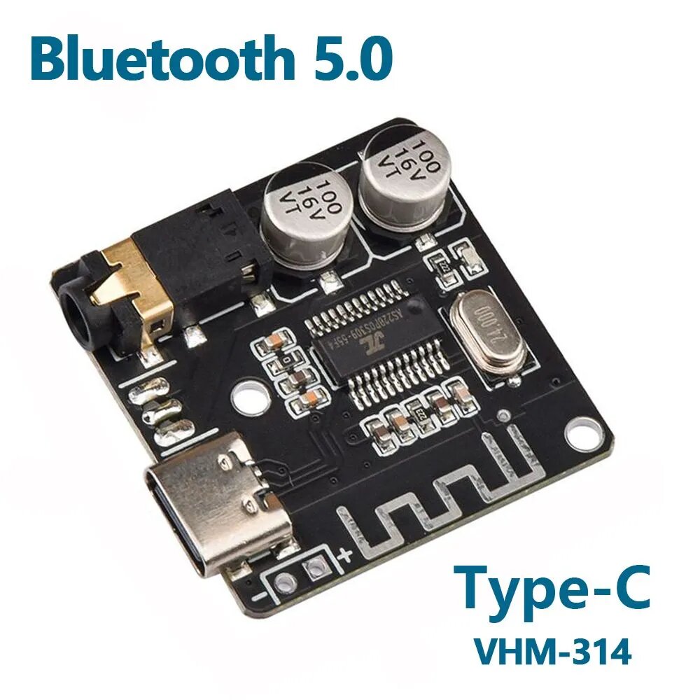 Bluetooth 5.0 MP3 декодирование платы аудиоприемник модуль интерфейс Type-C стерео выход vhm-314 (1 шт.)