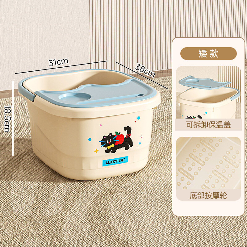 Переносной ванночка для ног, ведро для домашнего использования, глубокое ведро для ног до колена, ванночка для здоровья ног, ведро для мытья ног с крышкой для общежития