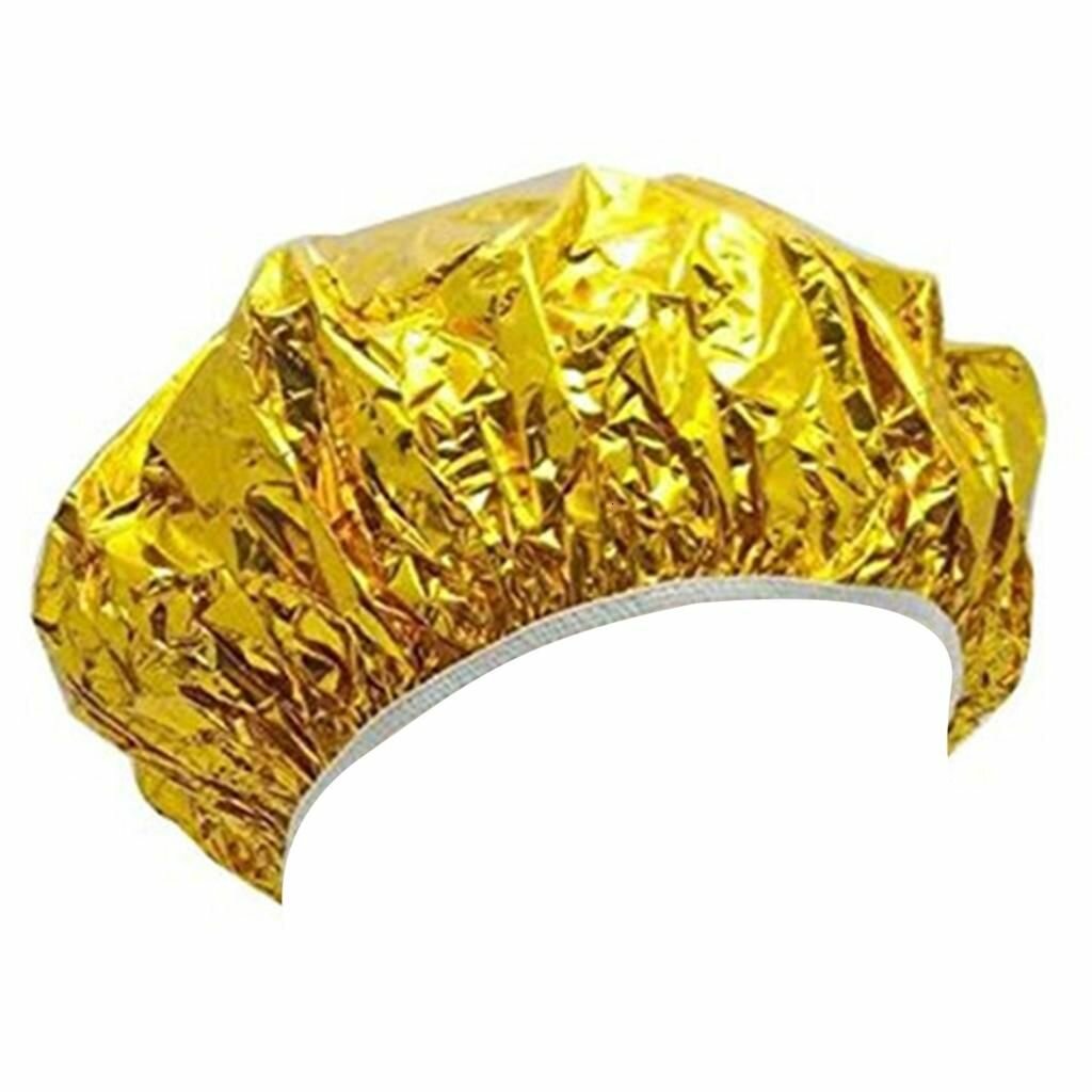 Водонепроницаемые одноразовые шапочки для душа из фольги, удобные и перерабатываемые, подходят для любых причесок, Золото