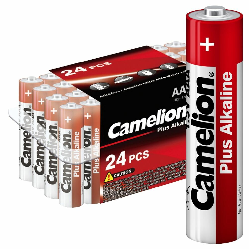Батарейки 24шт. (пласт. бокс) мизинчиковые/AAA/LR03 - Camelion Plus Alkaline LR03-PB24 LR03