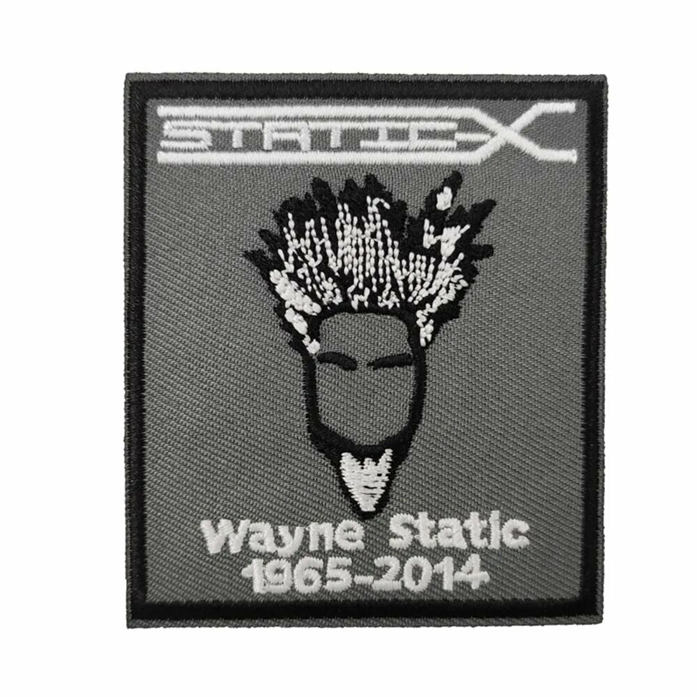 Вышитая наклейка STATIC-X Wayne Static для футболок, шапок и рюкзаков