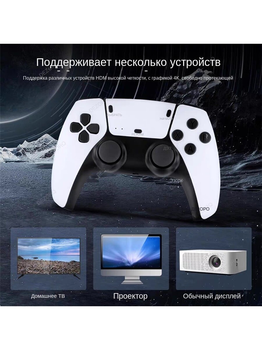 Ретро-игровая консоль, более 20 Тысяч классических игр, 23 эмулятора, игровая приставка 4K HDMI с модернизированными двумя беспроводными контроллерами 2.4G емкостью 64 ГБ