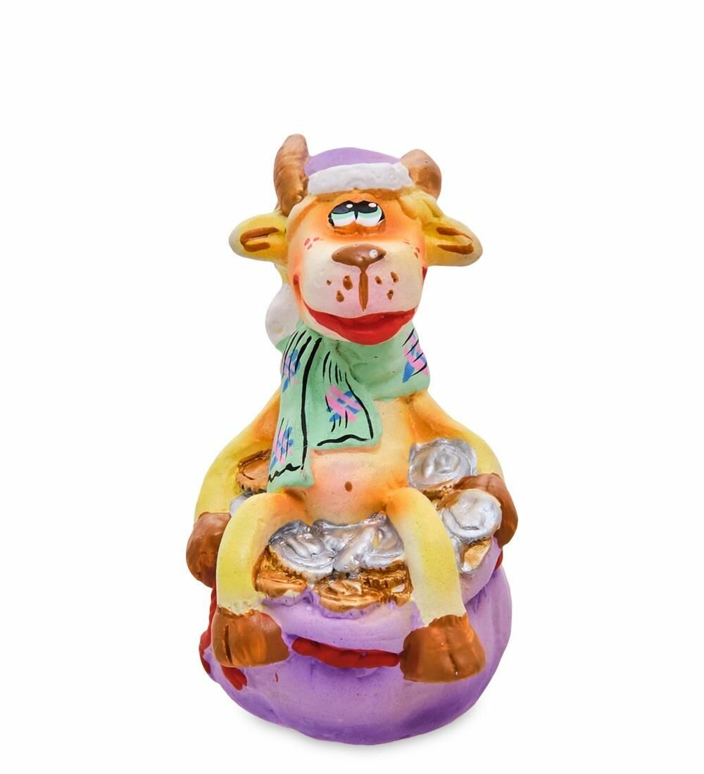 Фигурка гипсовая Коза на мешке , цветной A1870046 Народные промыслы, Гипс