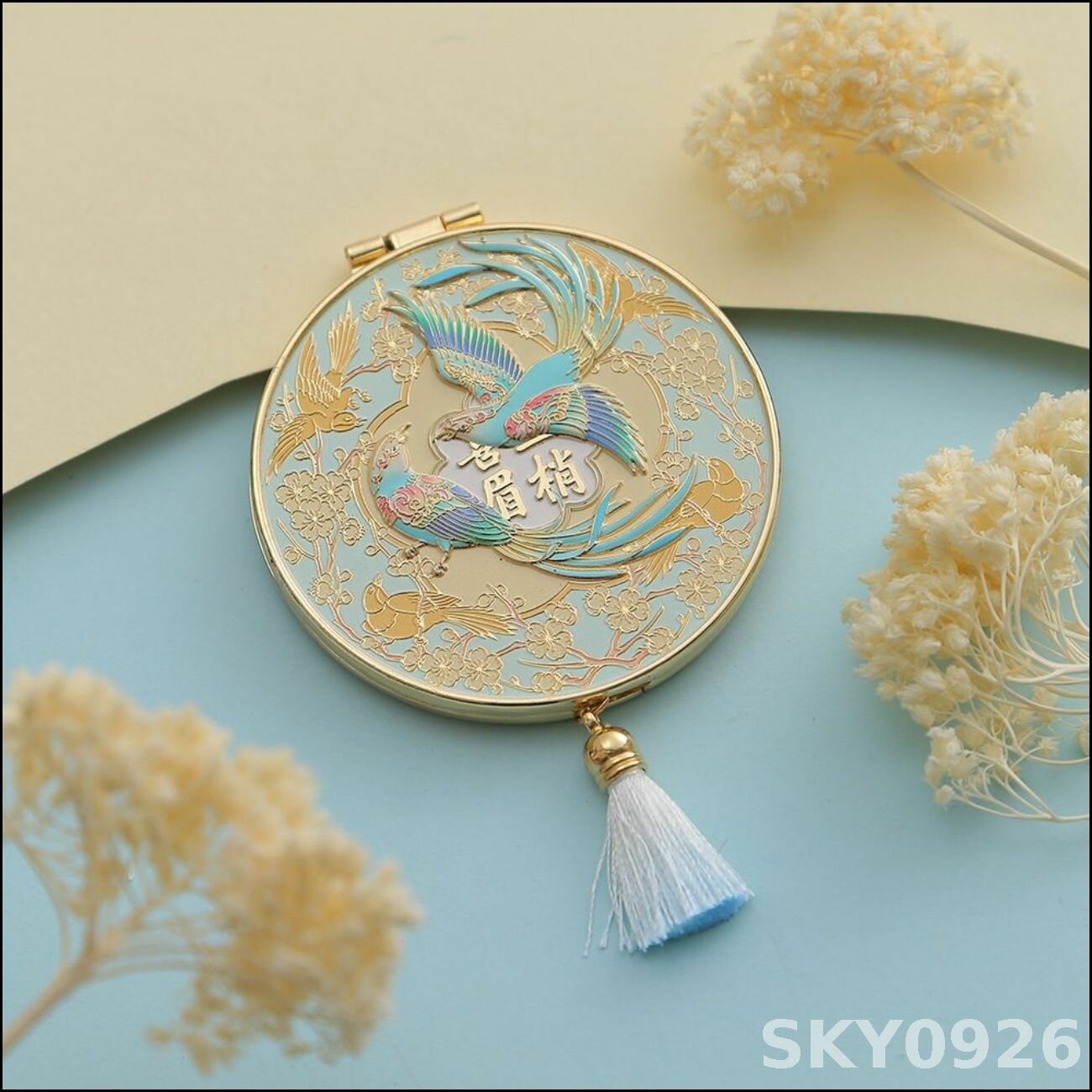 Антикварное резное металлическое складное зеркало в китайском стиле