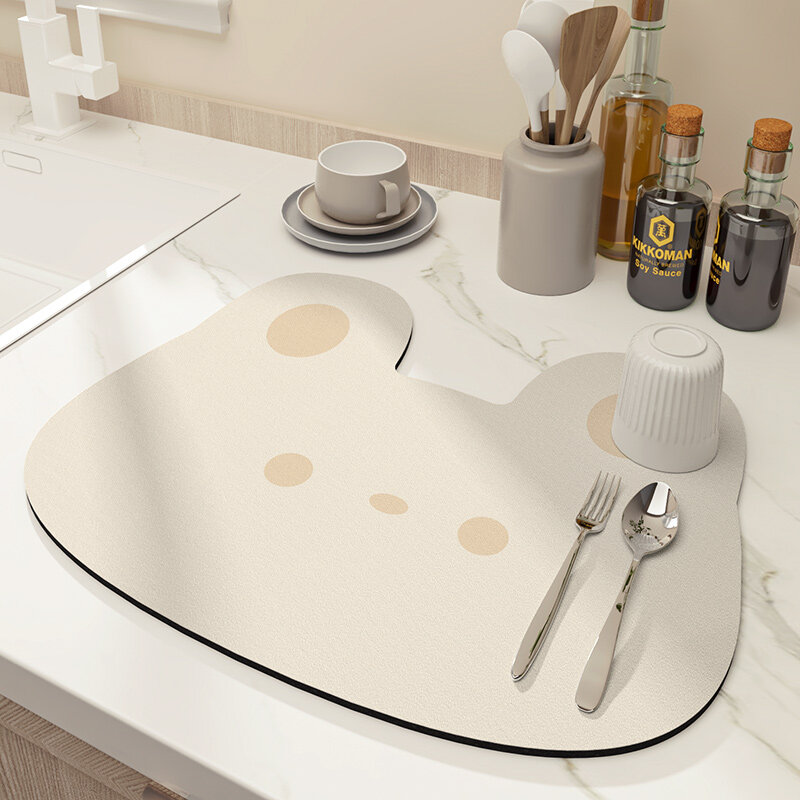 Кухонный коврик для сушки посуды, коврик для тарелок, милый поднос, нескользящий коврик для барной стойки, коврик для сушки, коврик для обеденного стола, впитывающий коврик