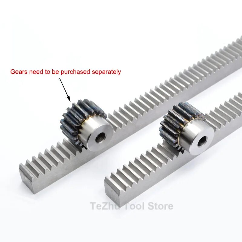 Стальная зубчатая рейка GooBetter 0,5-3 Mod 45 15x15x500mm, 1.5 Mod