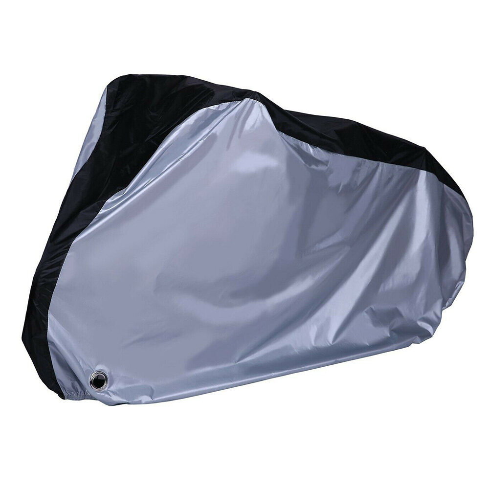 Чехол для велосипеда водонепроницаемый для использования на улице и в помещении с дыркой для замка (Серебристый), материал нейлон, размер развернутый 78.7*43.3*27.5 дюйма, свернутый 9.4*7.4*2.7 дюйма, вес упаковки 340 г, в комплект входят чехол и сумка