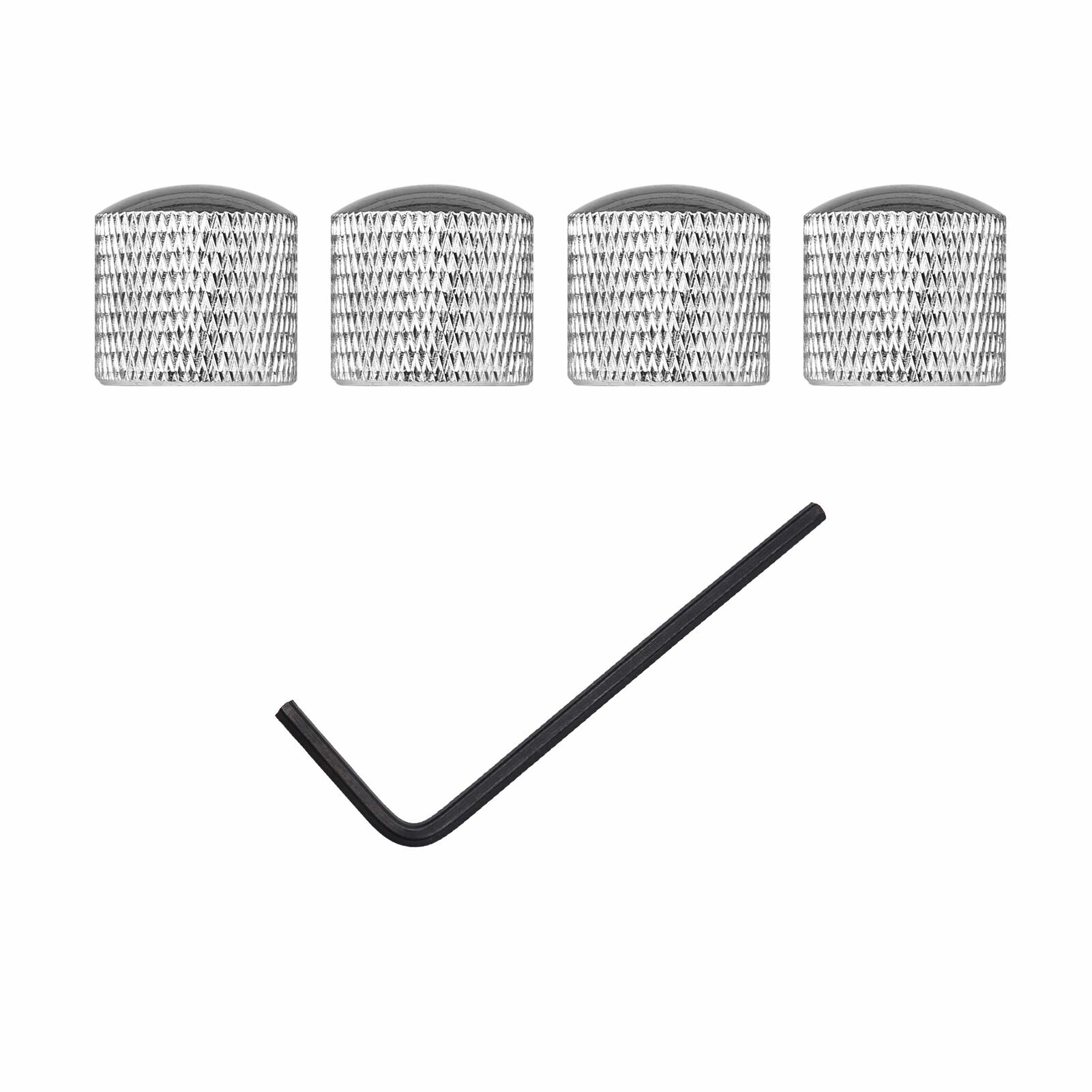 Набор из 4 металлических купольных ручек регулировки громкости и тембра с внутренним шестигранным ключом для электрогитары и бас-гитары.