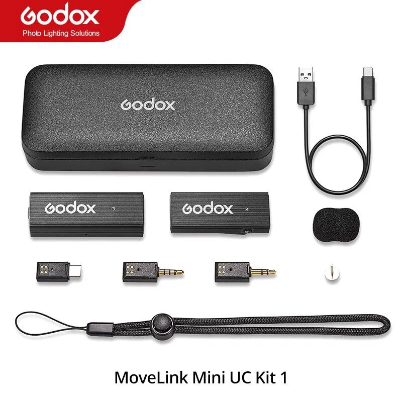 Godox MoveLink Mini UC беспроводной микрофон 2,4 ГГц передатчик приемник петличный микрофон для смартфона Type-C DSLR камера
