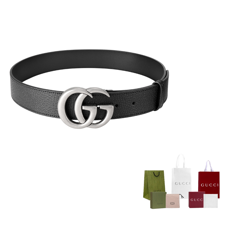 GUCCI GG Marmont Кожаный ремешок Мужской Черный Ширина ремешка 4 см 85