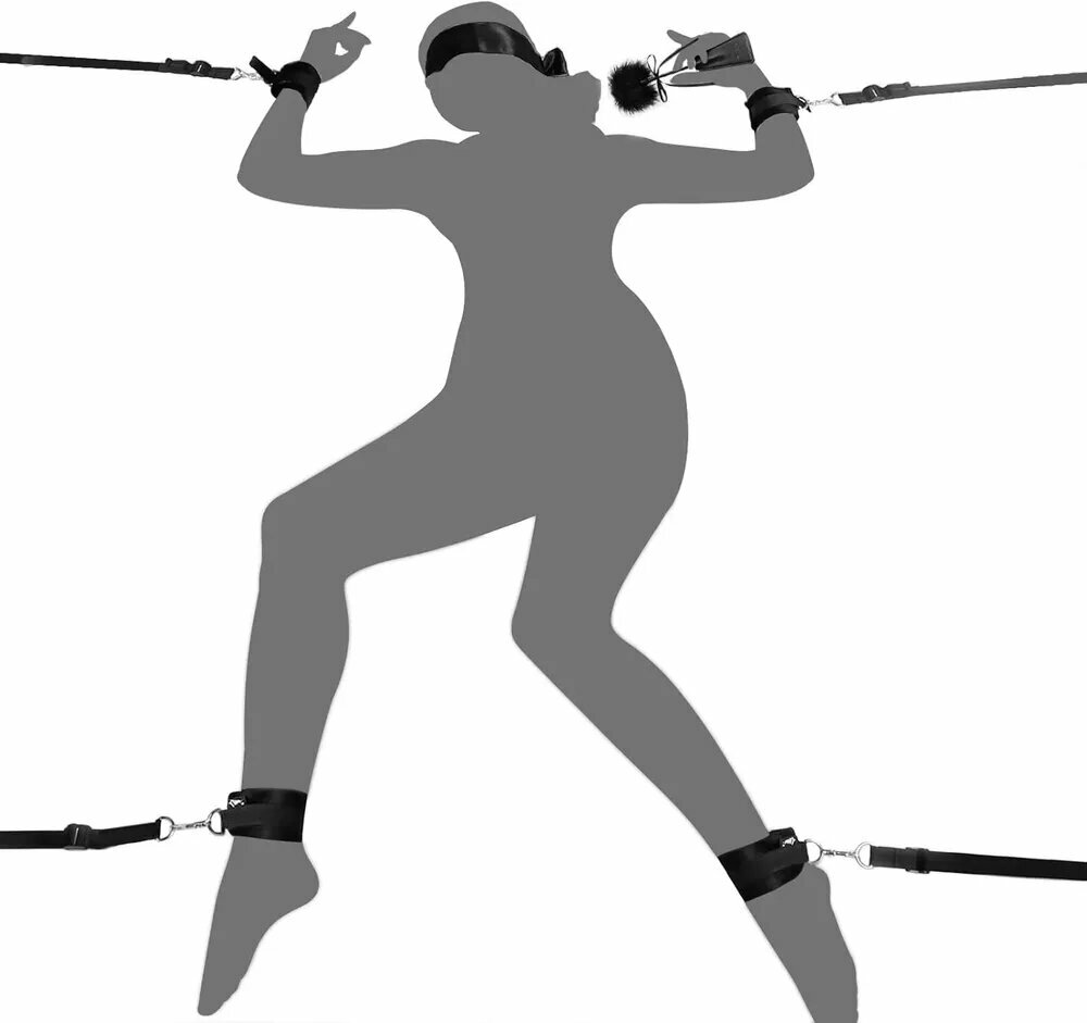 БДСМ набор для кровати, для ролевых игр секс оковы фиксатор рук и ног бандаж