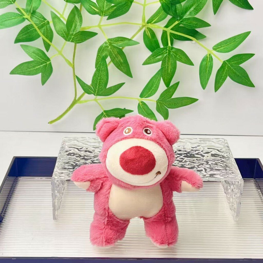 Strawberry bear charming plush pendant with keychain for kids accessories or gift ideas standing