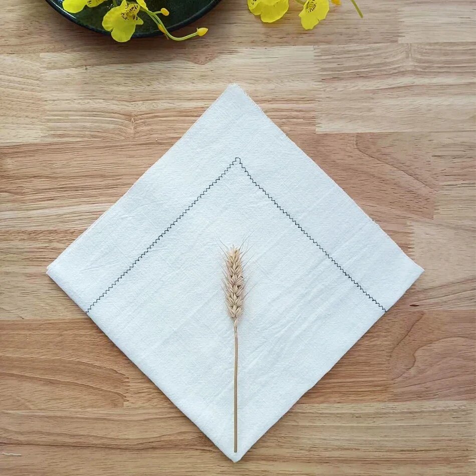 6 шт. тканевые салфетки Ramie80%/cotton20% для ресторана 40x40cm white