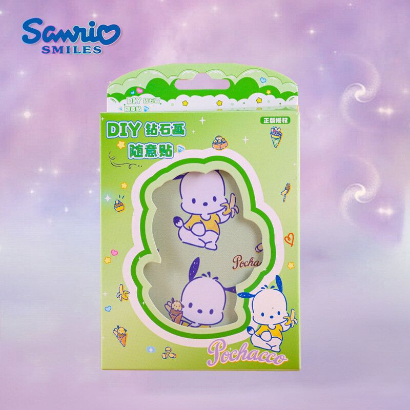 Sanrio подлинные мультяшные наклейки ручной работы с бриллиантами для девочек, материал, детская алмазная живопись