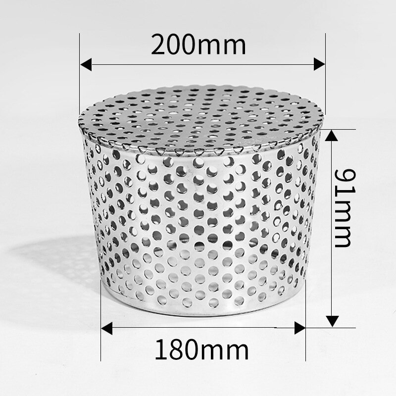 304 Нержавеющая сталь Конический вкладыш Слив для пола Боковой слив Круглое отверстие Терраса Антифильтрующая сетка ПВХ Дренаж Слив для пола