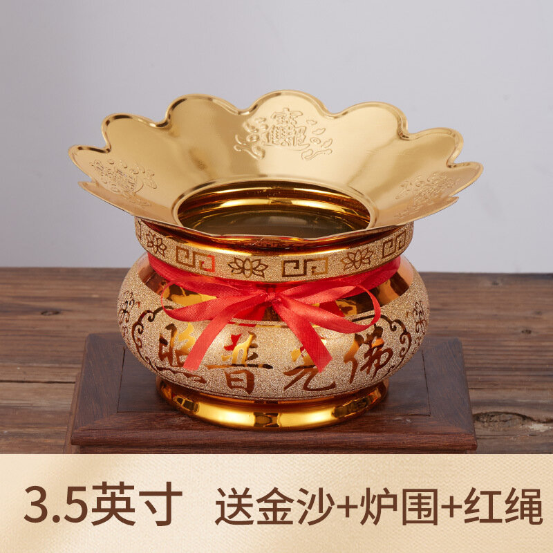 Керамическая позолоченная курильница для домашнего использования, для поклонения Гуаньинь и Богу богатства, большая курильница с Сутрой Сердца, оптом.