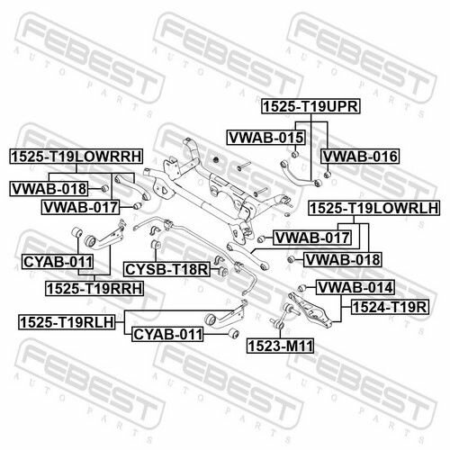 Тяга задняя продольная правая, FEBEST 1525T19RRH