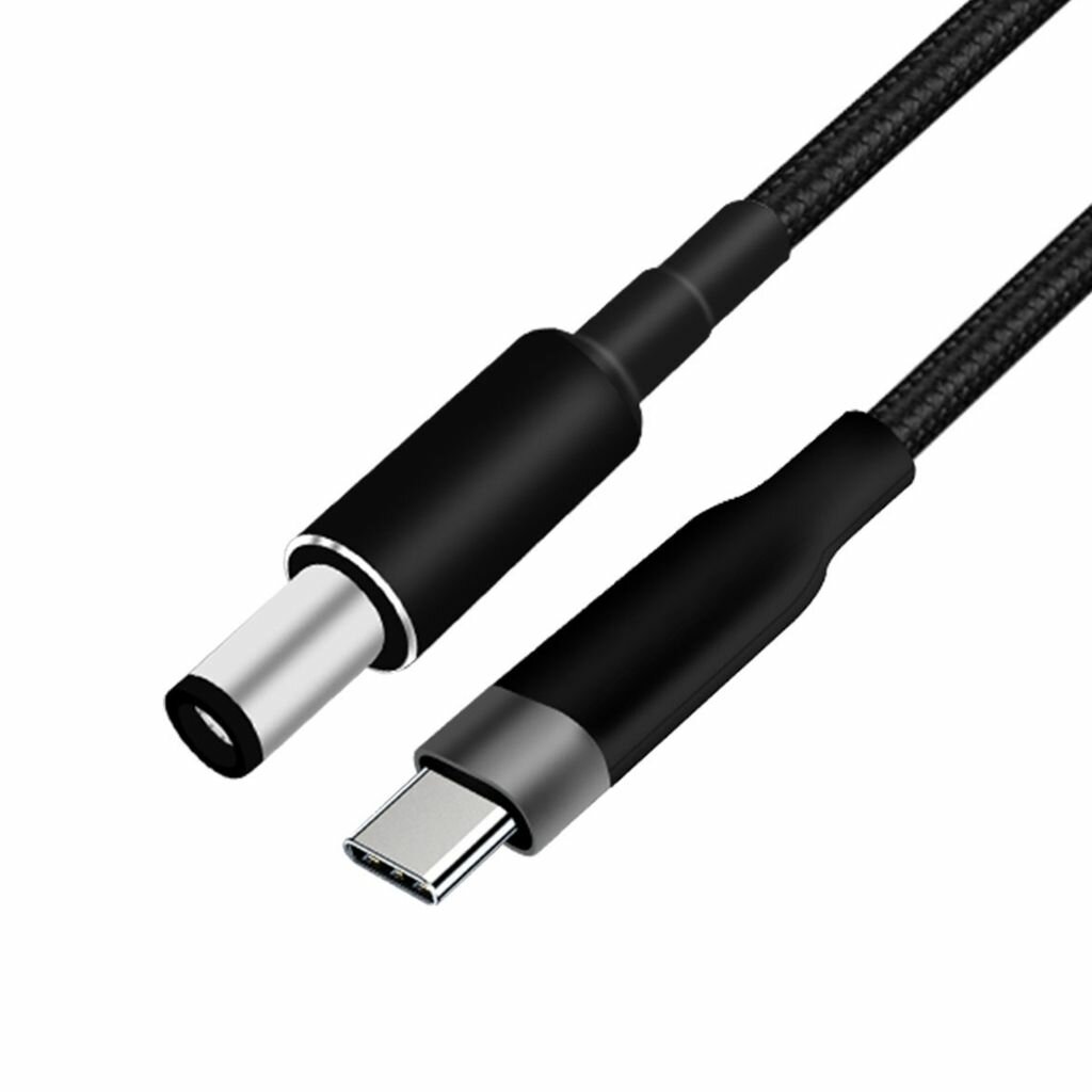 Кабель адаптера питания ноутбука USB C DC7,4x5,0 мм для ноутбуков, шнур 20 В, черный плетеный провод
