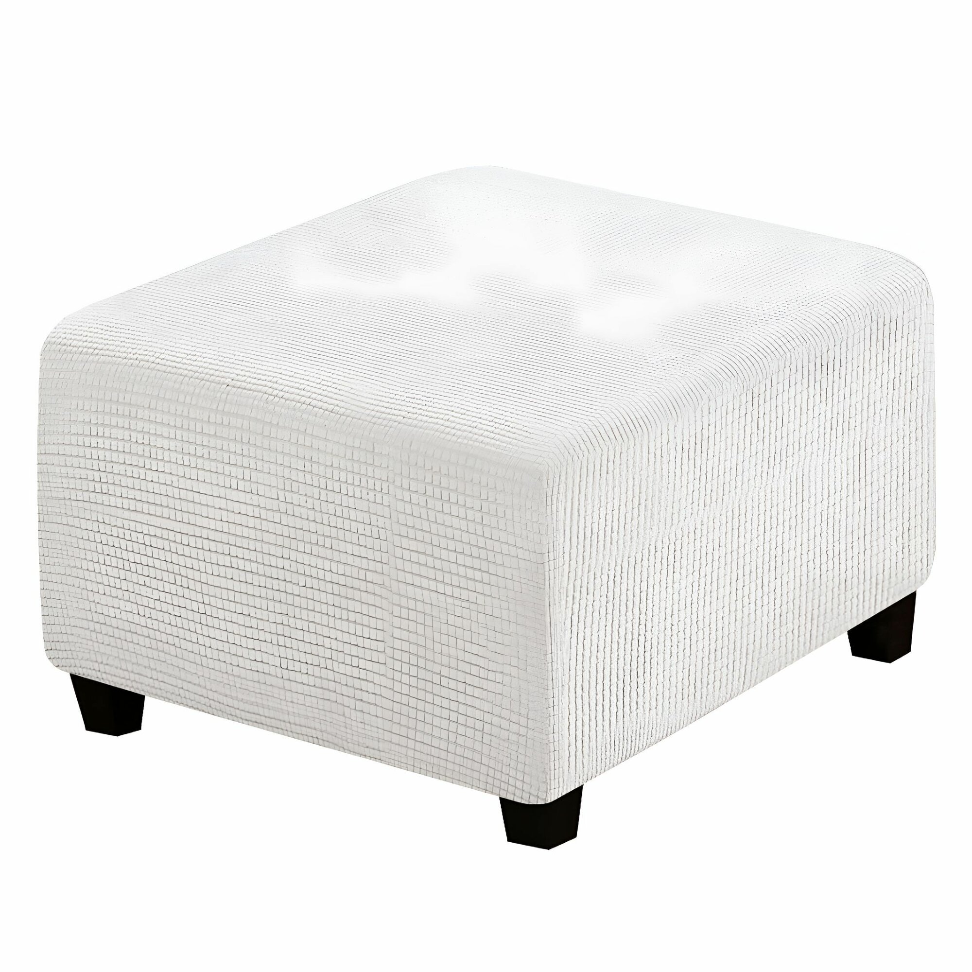 LAMIRO Чехол для квадратного пуфа, эластичный жаккардовый чехол для стула, водоотталкивающий, нескользящий, с эластичным дном, машинная стирка.