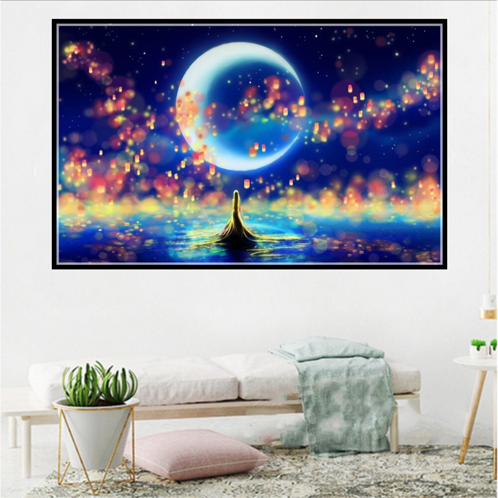 DIY 5D Diamond Painting W037 Beauty and Sky 40X30 Full Drill Crystal Rhinestone Embroidery Paintings Arts Craft for Home Wall Decor Color: Just like picture Material: Canvas Item Size: 40*30/15.7*11.8in Package Size: 30*10*1cm/11.8*3.9*0.4in Weight: