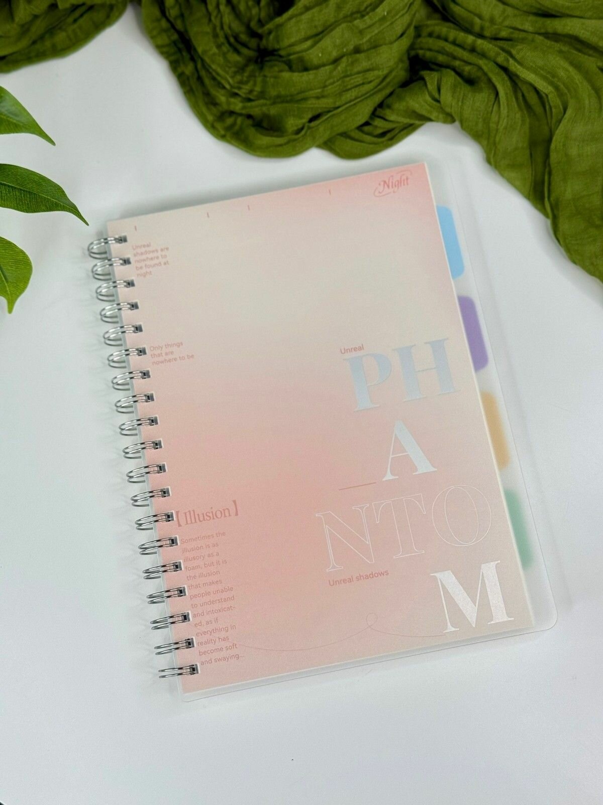 Блокнот тетрадь с разделителями формат В5 175х250 мм 110 листов персиковый