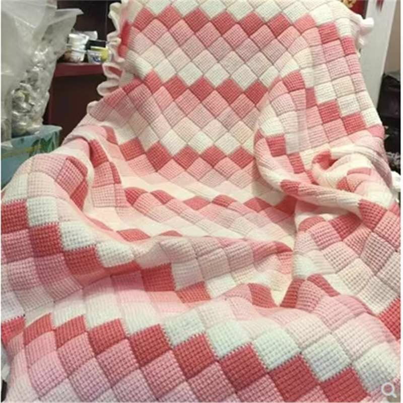 Набор материалов для пледа, ручная работа, DIY, вязаная пряжа, пэчворк, радужный плед, плед для кондиционера, ручная вязка, средней толщины, молочная хлопковая пряжа