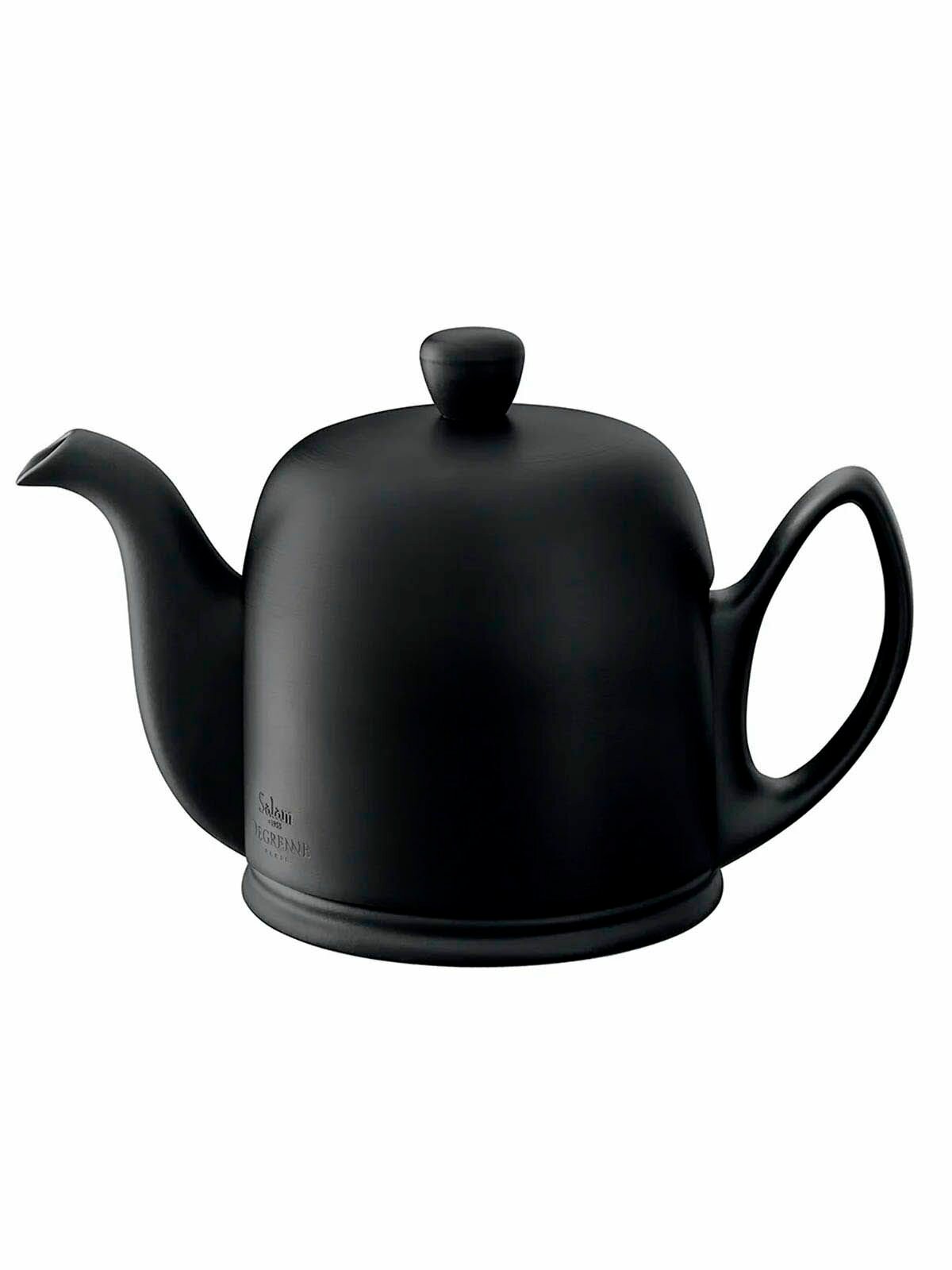 Чайник заварочный на 4 чашки Degrenne Salam Mat Black с черной крышкой 700мл фарфор