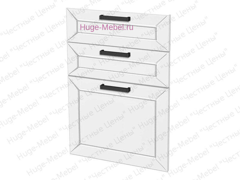 Кухонный фасад Ф-23 холст белый (Альфа) Huge Mebel . Ширина 396 Высота 702. Кухонные фасады