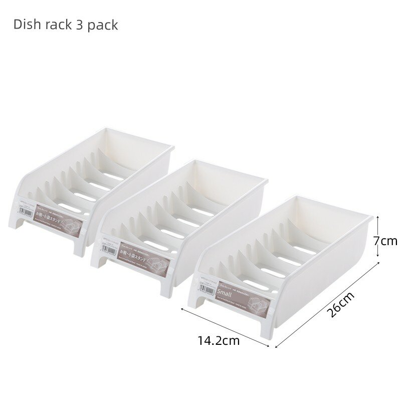 Sanada Dish Storage Rack Kitchen Plate Storage Box Cabinet Tableware Pot Lid Multi-Layer Partition Organizer Shelf 3