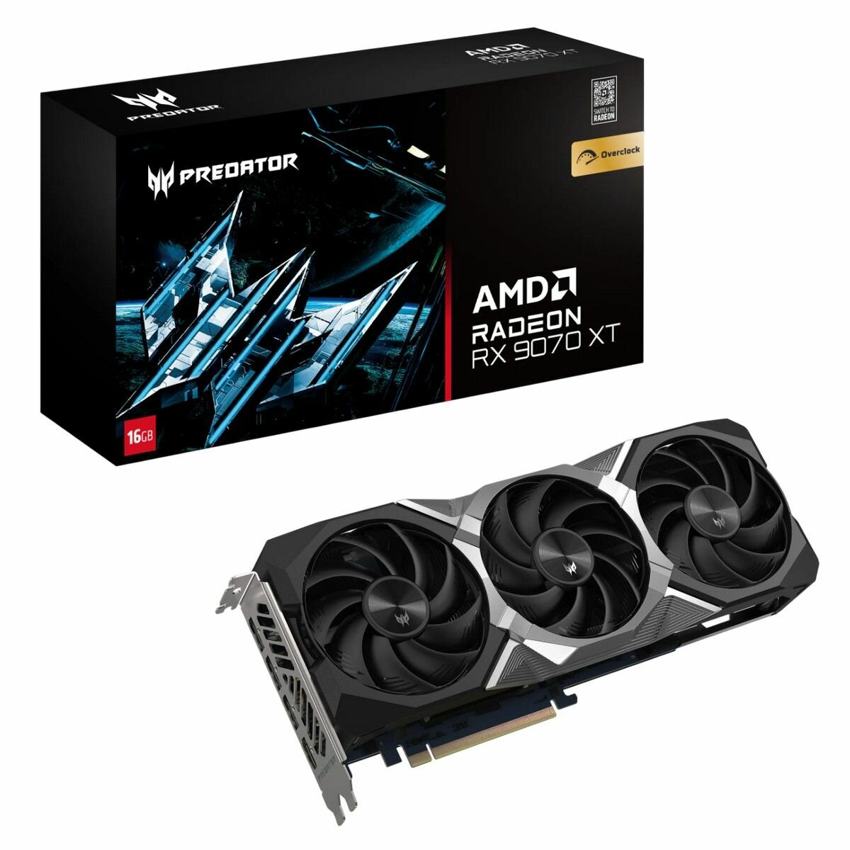 Видеокарта Acer Predator BiFrost, AMD Radeon RX9070 XT OC, 16 ГБ, GDDR6 (DP. Z4FWW. P01)