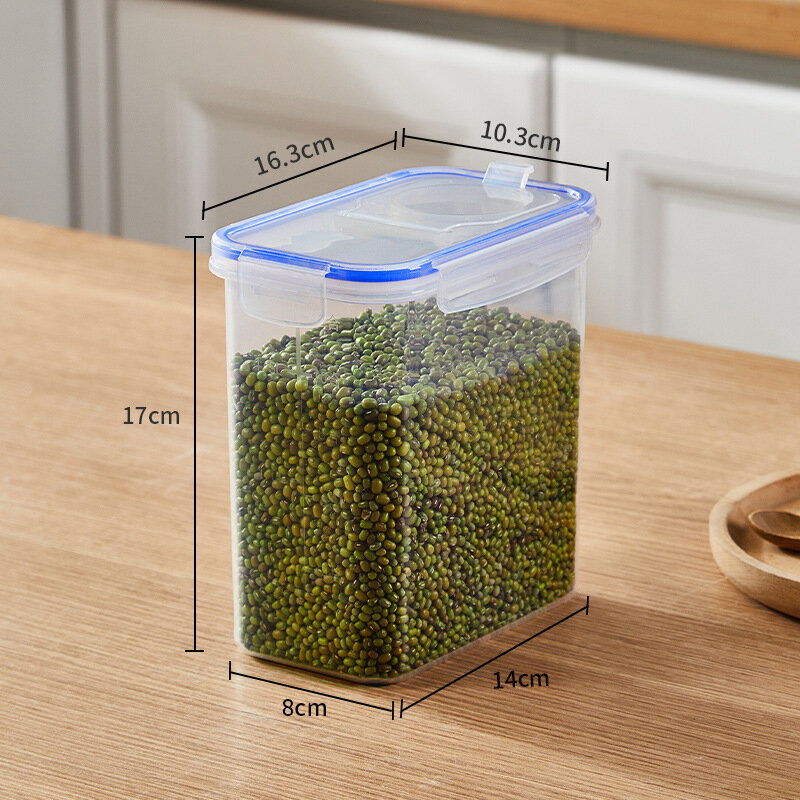 Герметичная пластиковая банка для хранения продуктов, контейнер для хранения зерна, кухонный контейнер для закусок, холодильный контейнер