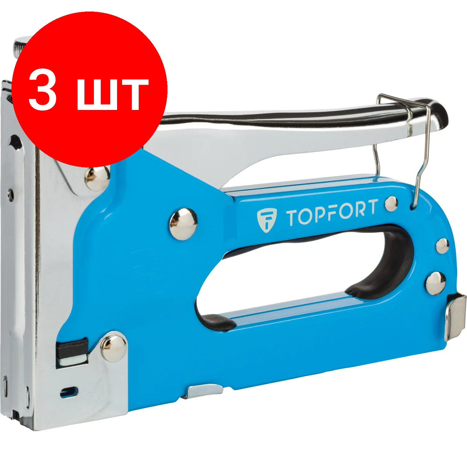 Комплект 3 штук, Степлер строительный маталлический 4-14 мм TOPFORT