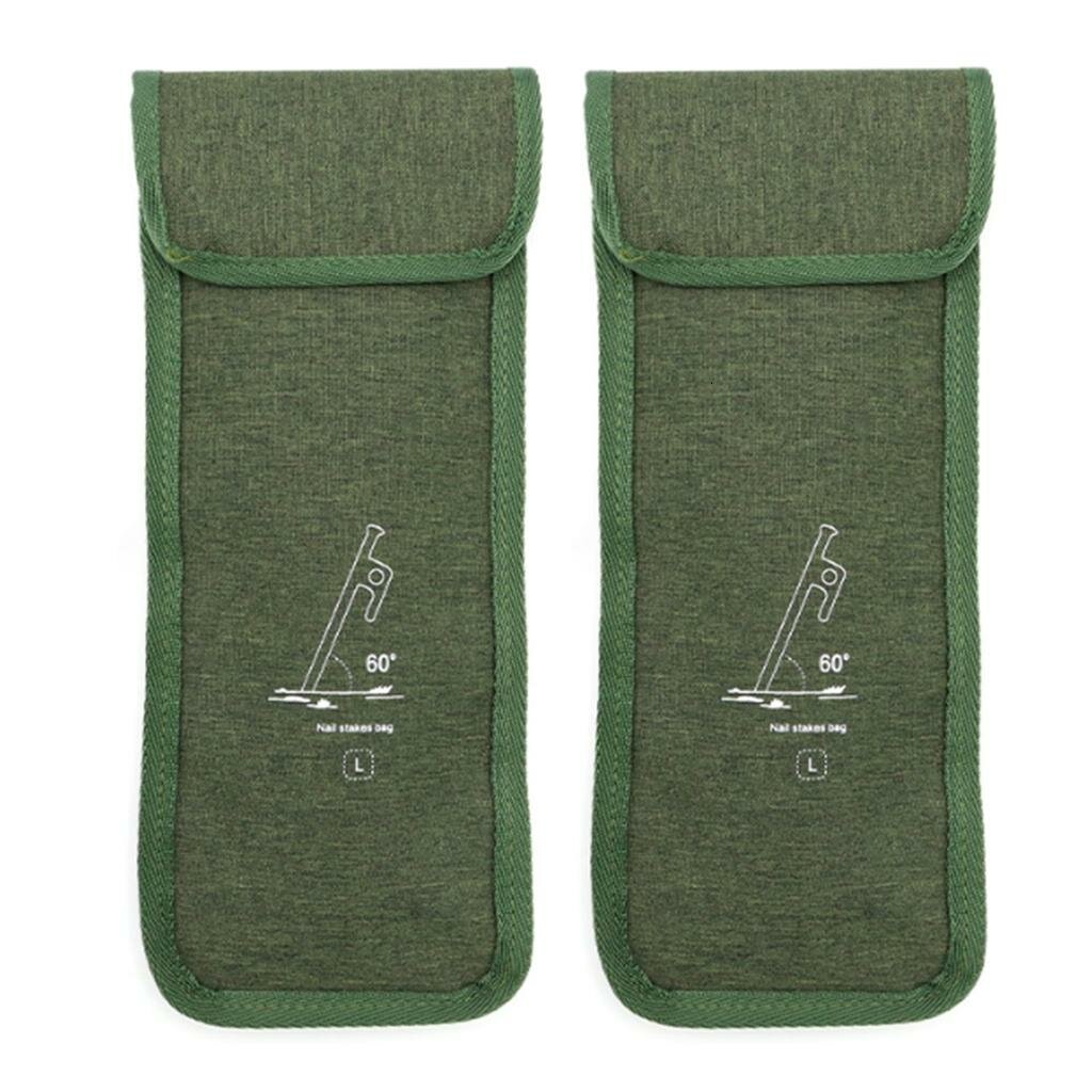 2шт Грунтовые гвозди Чехол для переноски Походные принадлежности Сумка для хранения гвоздей Сумка для хранения грунтовых гвоздей Прочная