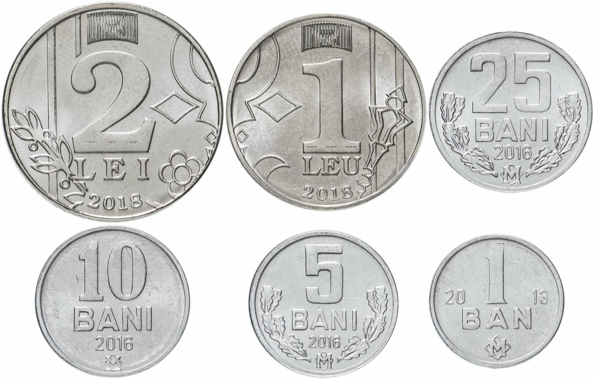 Молдавия набор монет 2013-2018 6 штук, Другой, в сохранности UNC
