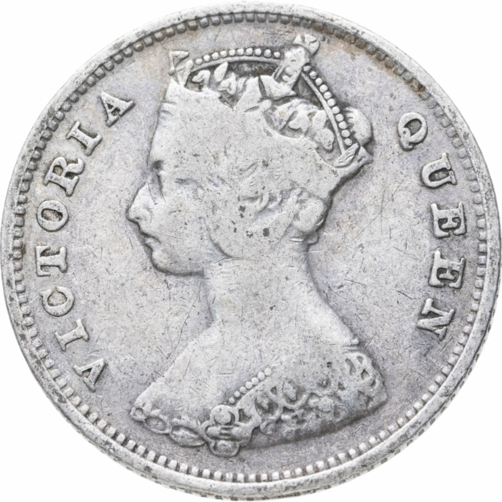 Гонконг 10 центов cents 1895, Серебро 800, в сохранности VF-XF