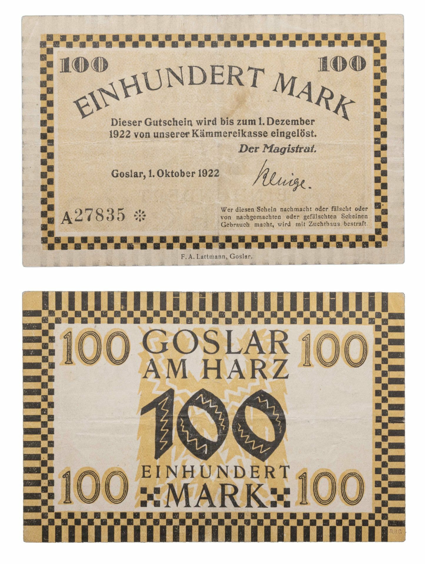 Германия 100 марок 1922 год
