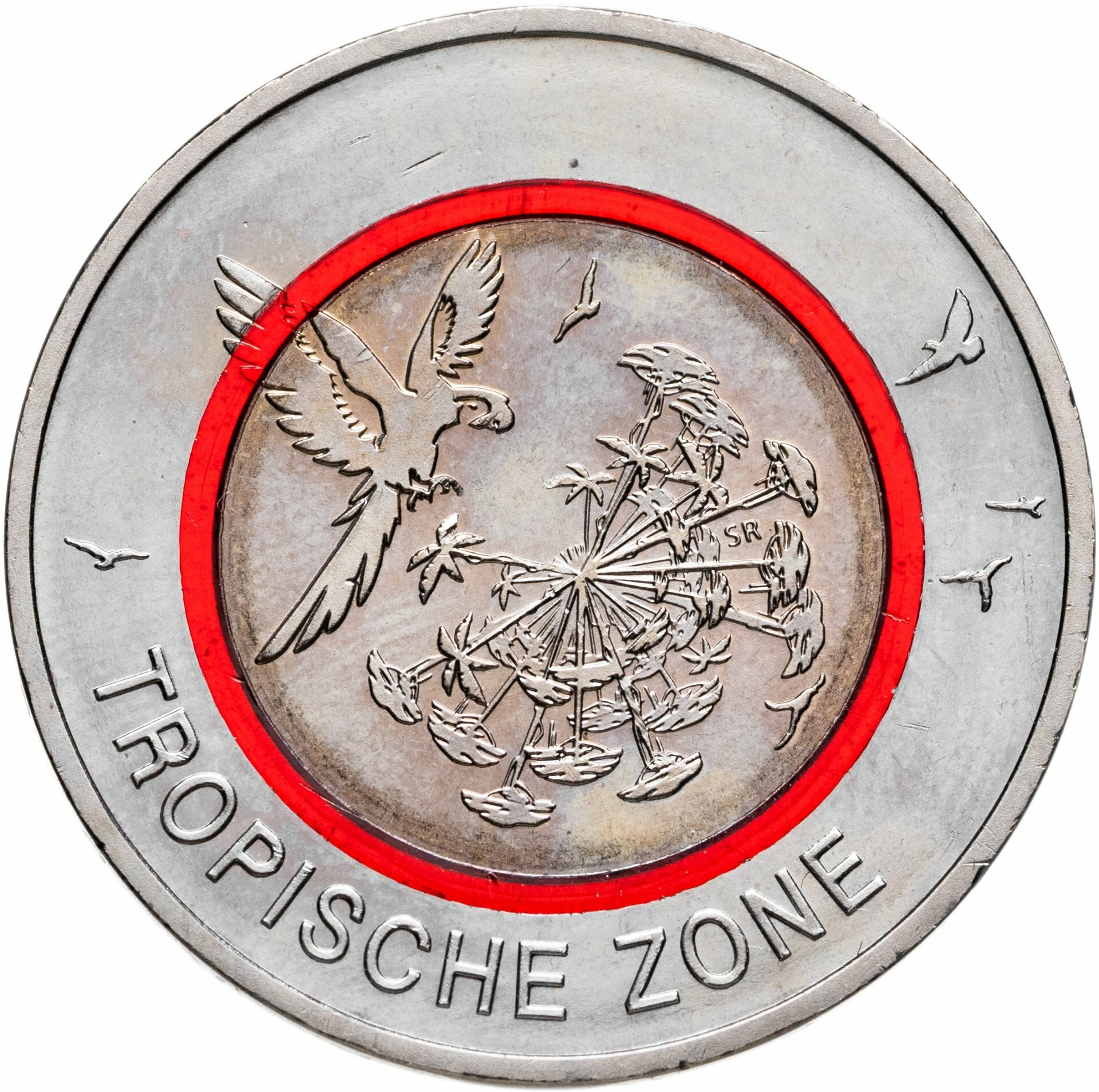 Германия 5 евро 2017 Тропическая зона двор G, Мельхиор медь-никель, в сохранности UNC