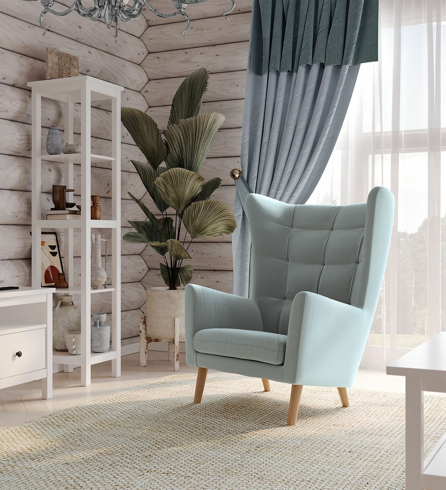 Кресло для отдыха саари, 81х84х108 см, мятно-серый, ГУД лакк