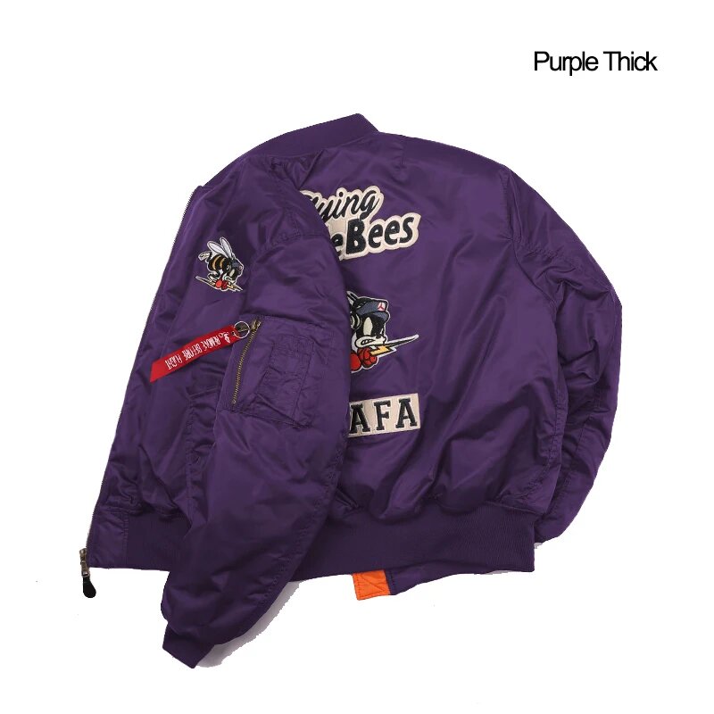 Мужской бомбер DAFEILI сиреневый, Purple Thick WINTER, S