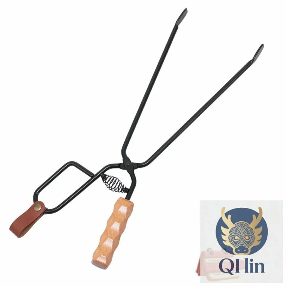 Кованые клещи 46.5 см, для камина, бани, мангала, печи, ручная работа