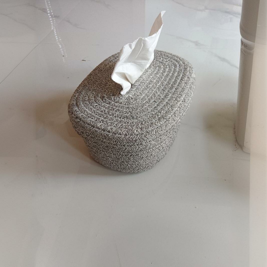 Ins ветер круглая бумажная вытяжка плетеная коробка для хранения косметических ключей Покрытие бумаги (цвета