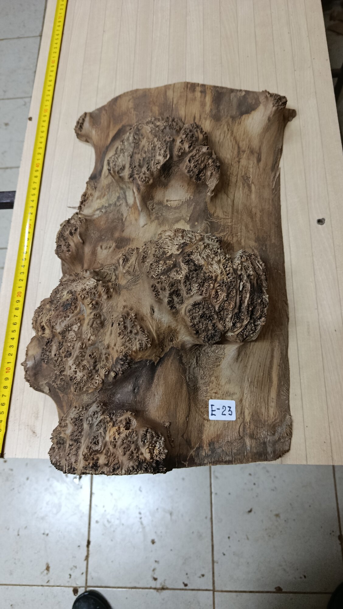 Спил из карагача, каповый, 46х26х10см(Е23)высушенный , влажность 8%