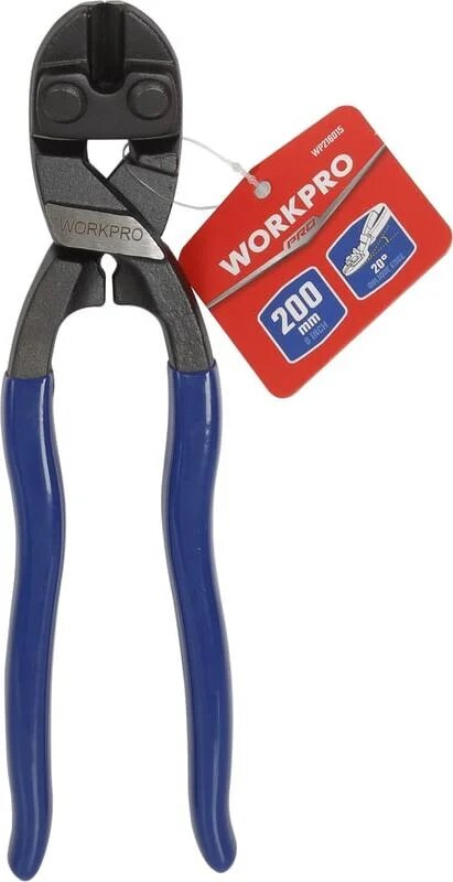 Кусачки Workpro WP216015, двухкомпонентные рукоятки, цвет синий, 200мм
