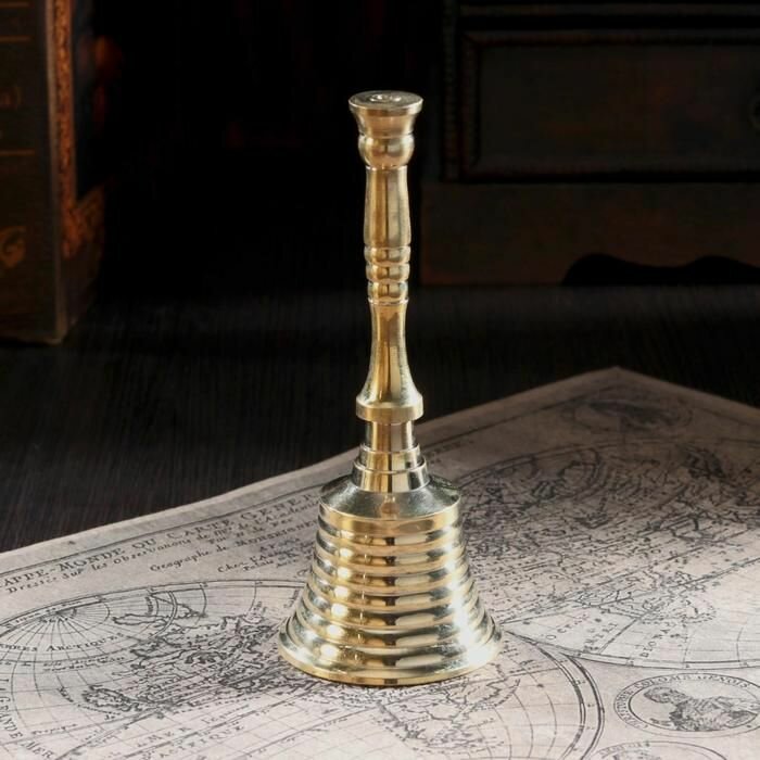 Колокол настольный Sima-land Антик, кольца, 6х6х12 см, латунь