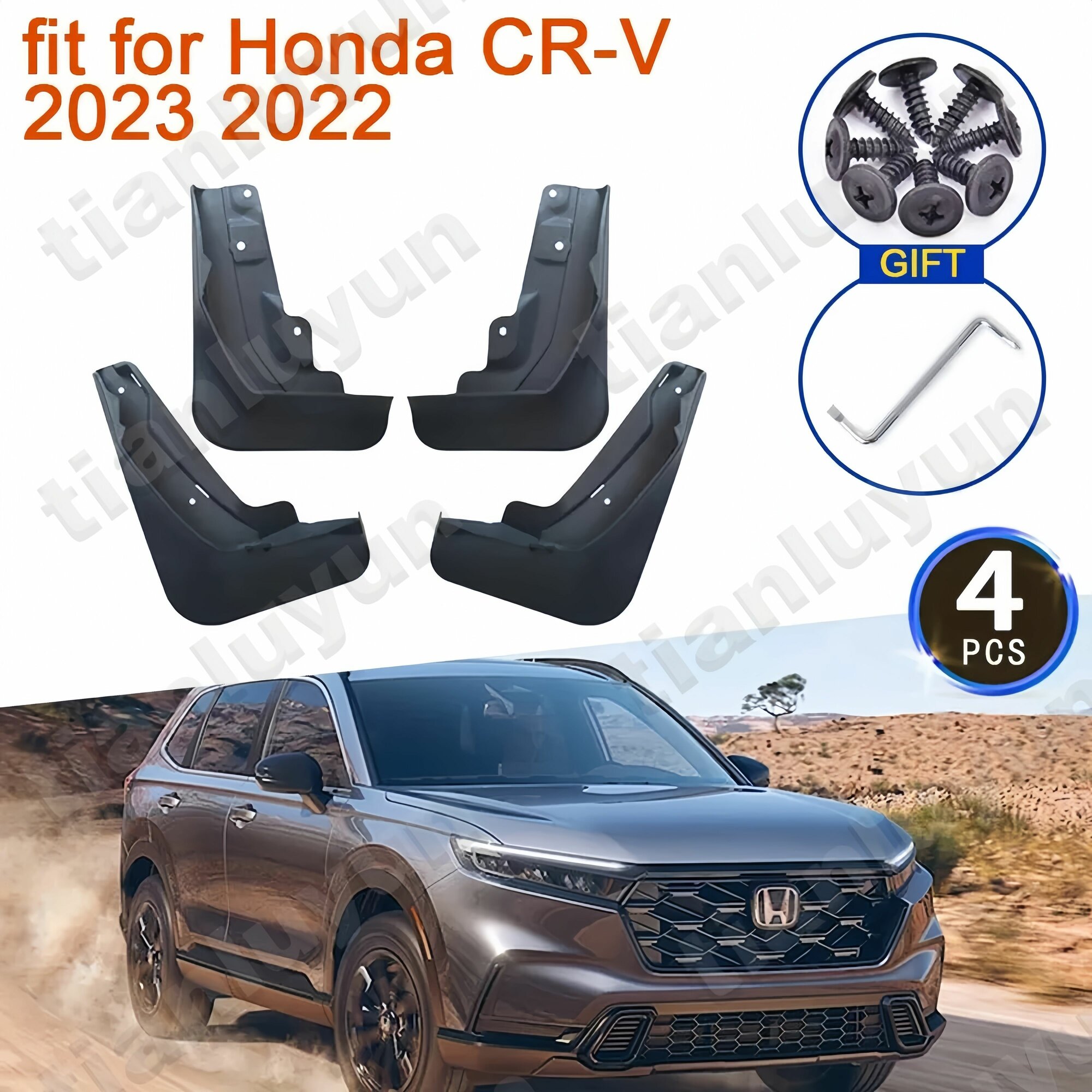 Брызговики для Honda CR-V CRV CR V 2023–2024 6 VI — передние брызговики для передних колес, аксессуары, автостайлинг