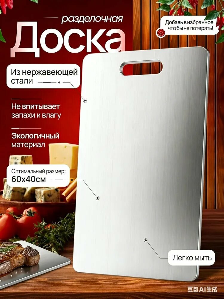 Разделочная доска, 60 см х 40 см, 1 шт
